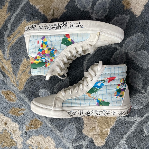 Vans | Shoes | Vans Sk8hi Save Our Planet Continents Of The World Shoes ...